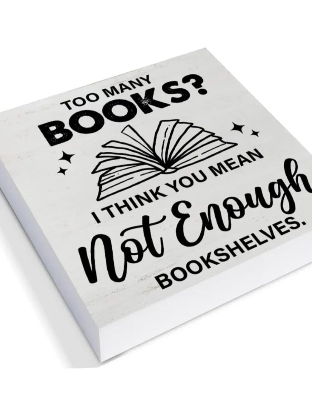 Accents | Bookshelf Wood Box Sign Decor Desk Sign Too Many Books Not ...